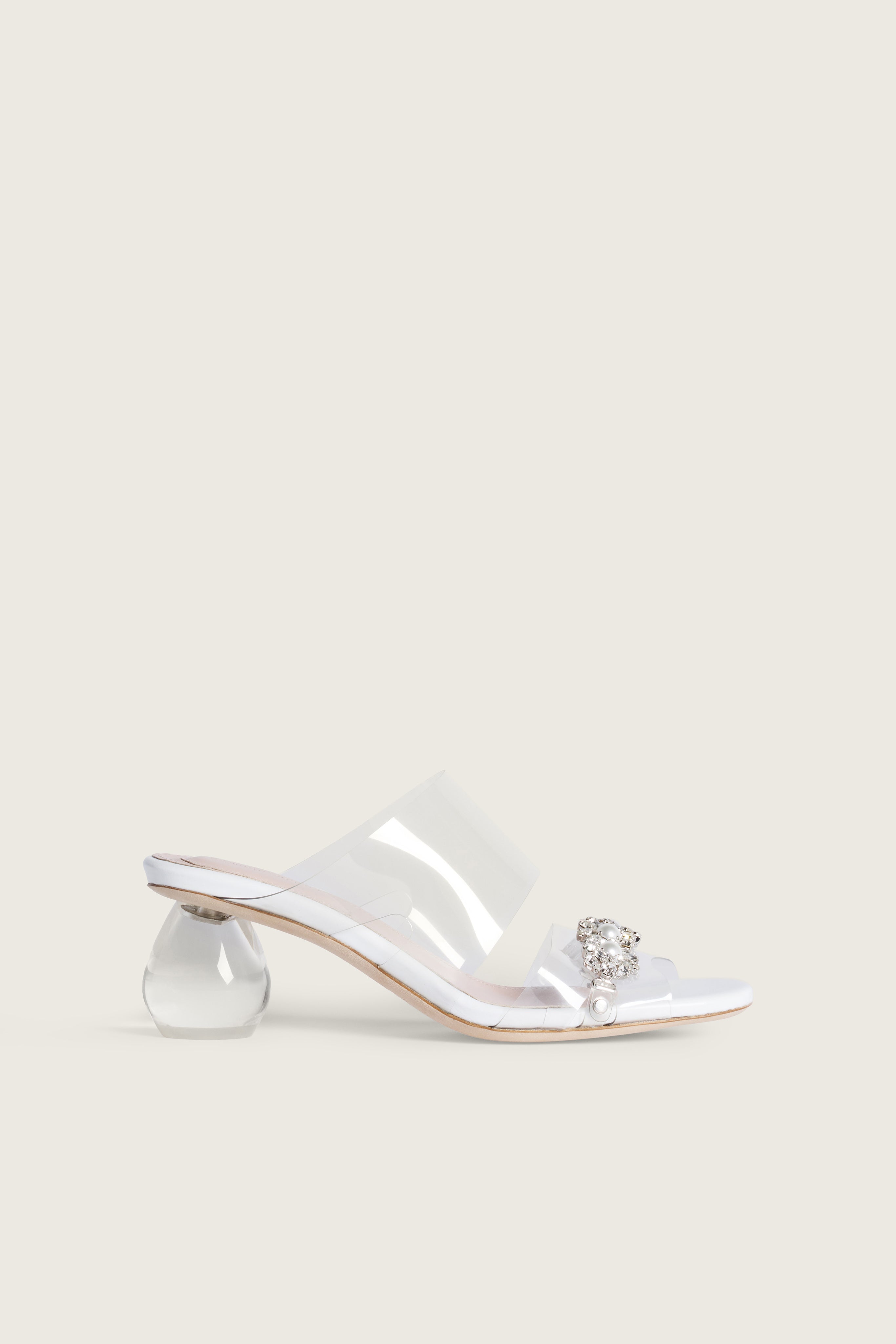 Embellished Sandal Perspex Heel Mule – Simone Rocha